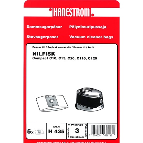 Dammsugarpåse #435, syntetfiber, 5-pack - Dammsugaren.se